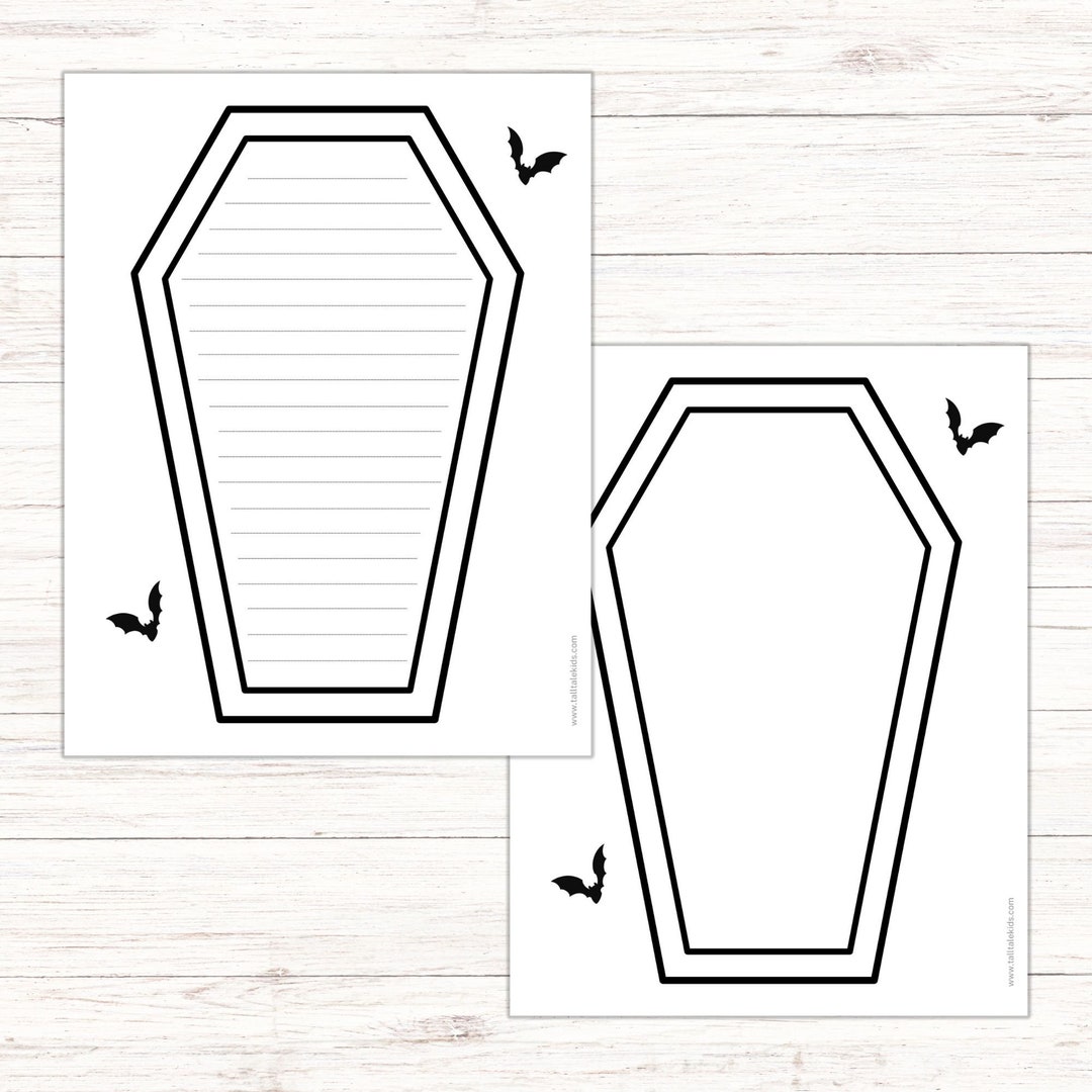 Stationery Set, Halloween Coffin, Printable Download, Spooky Writing ...