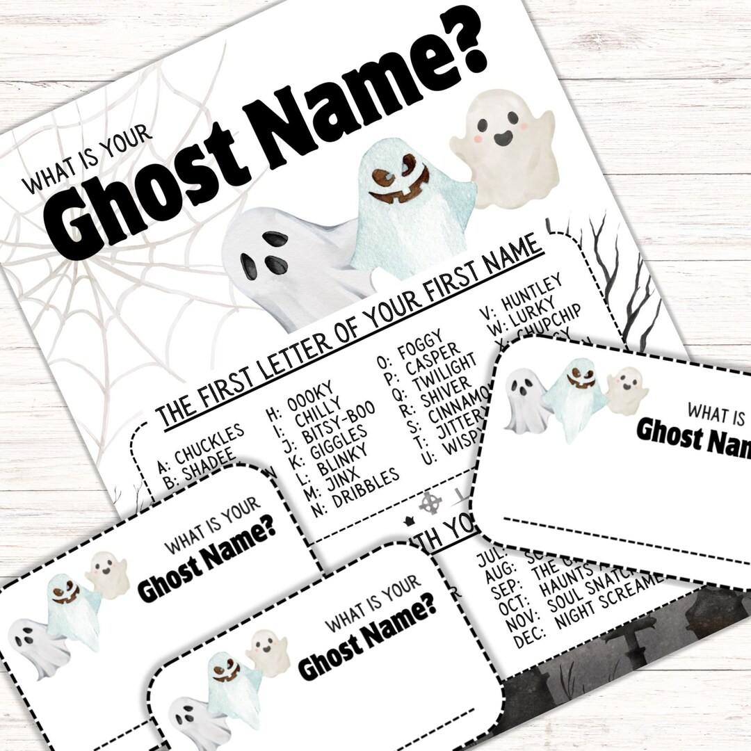 What is Your Ghost Name, Halloween Spooky Game, Celebration Party Decor ...