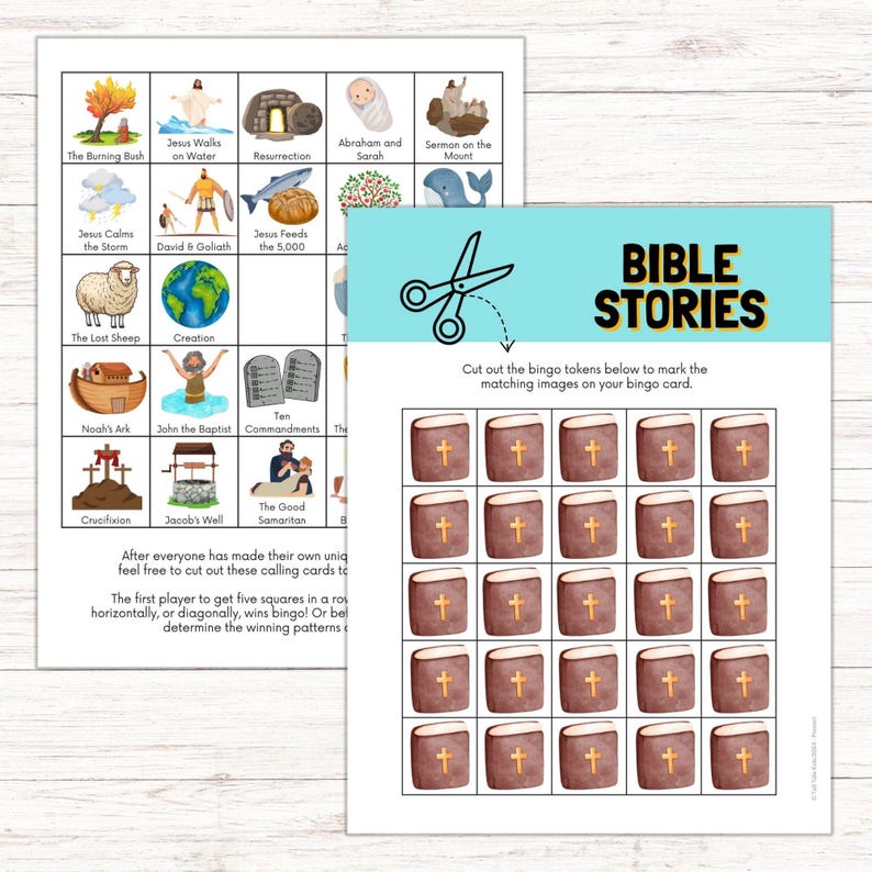 Cut and Paste Bingo, Create Your Own Cards, Bible Stories, Classroom ...