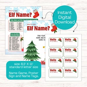 What is Your Elf Name, Christmas Winter Activity, Printable Digital ...