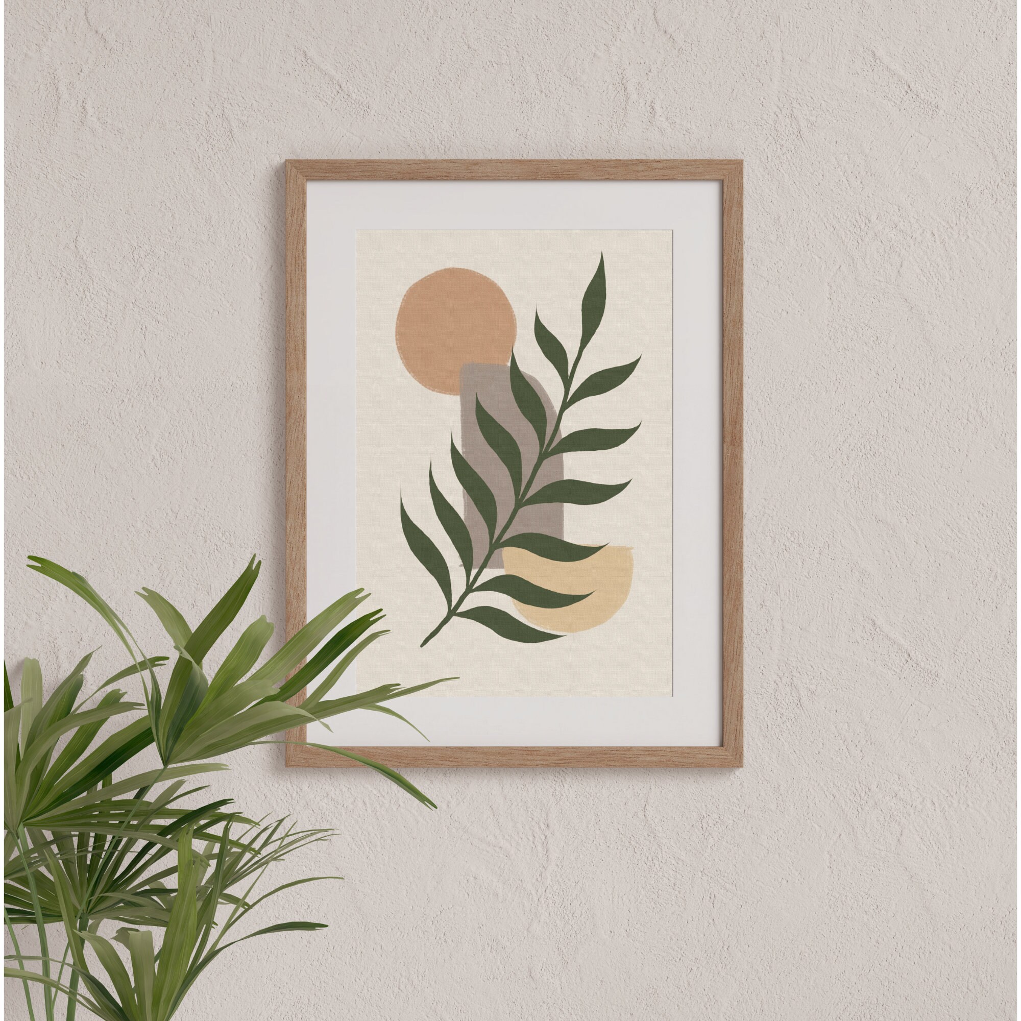 Boho Wall Art Set of 2, Boho Foliage Prints, Printable Wall Art ...