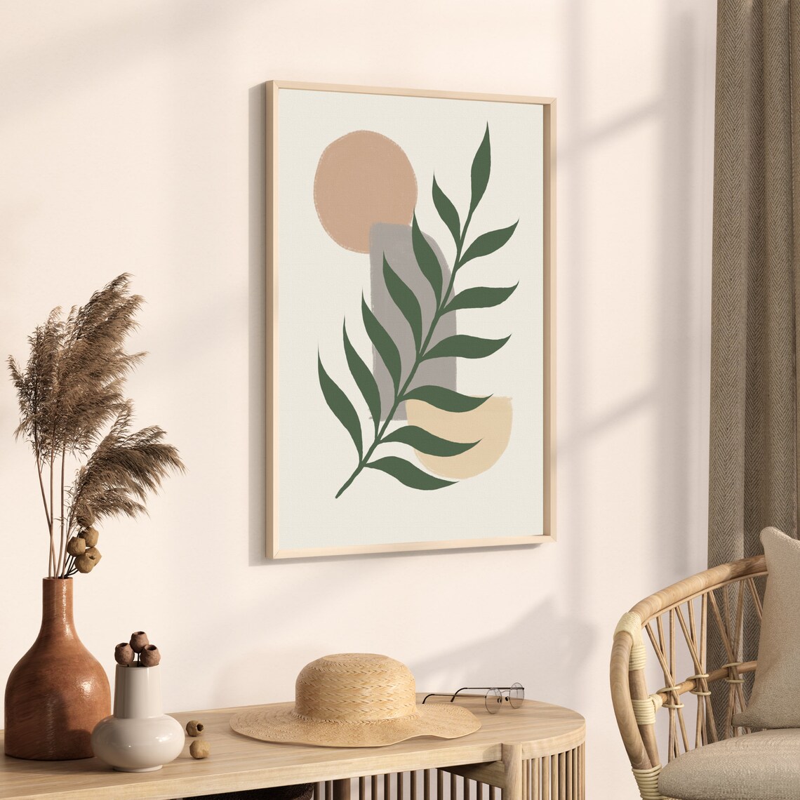 Boho Wall Art Set of 2 Boho Foliage Prints Printable Wall - Etsy