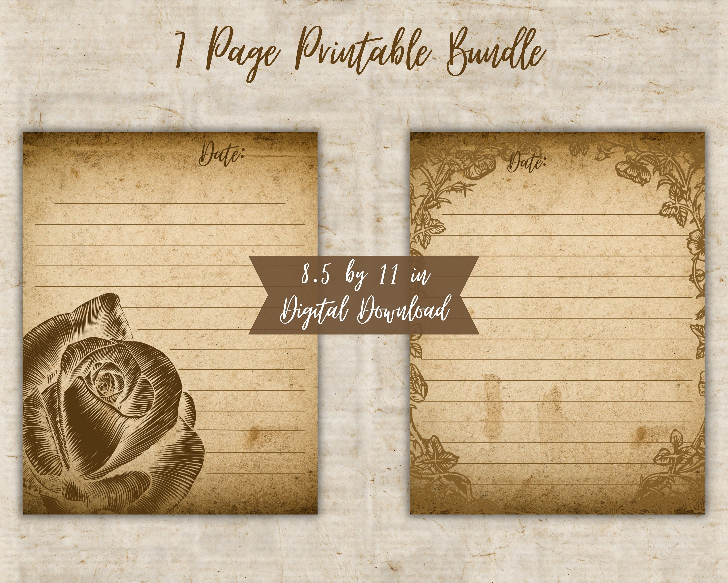 Old Vintage Writing Journal Pages - Etsy