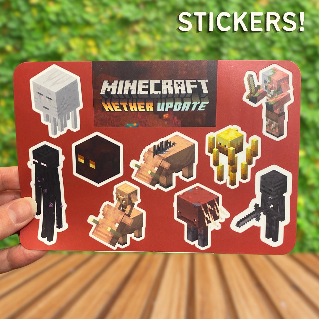 Red Nether Sticker Sheet Minecraft Decal Waterproof and Easy Peel Gamer ...