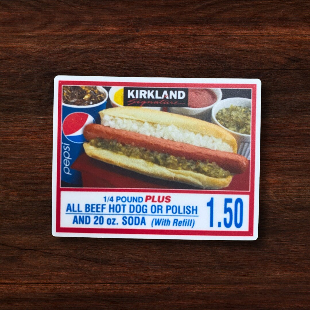 Costco Hot Dog Sticker Vinyl Easy Peel Waterproof Stickers Handmade ...