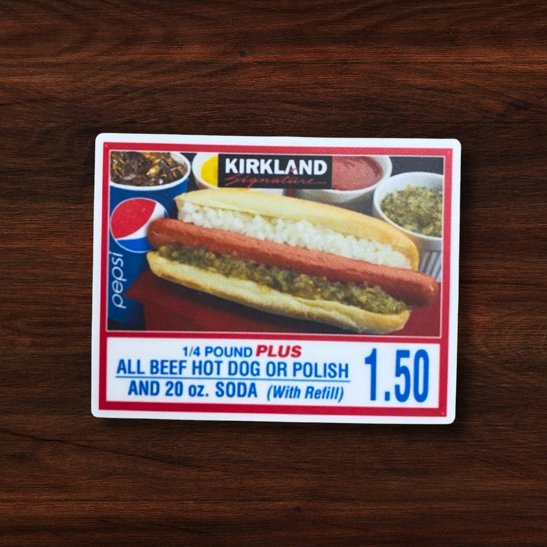 Costco Hot Dog Sticker Vinyl Easy Peel Waterproof Stickers Handmade ...