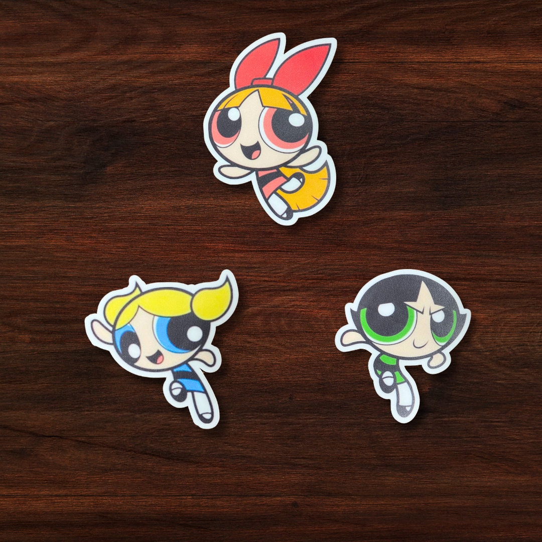 Powerpuff Girls Stickers pack of 3 Vinyl Waterproof Easy Peel Stickers ...