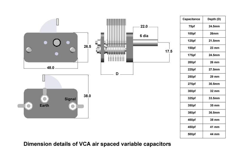 Variable Capacitors 380pf Air Spaced New - Etsy