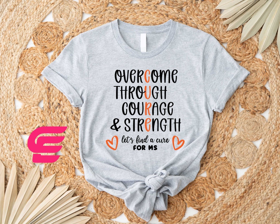 Multiple Sclerosis Awareness Shirt, Orange Ribbon Shirt, MS Awareness ...