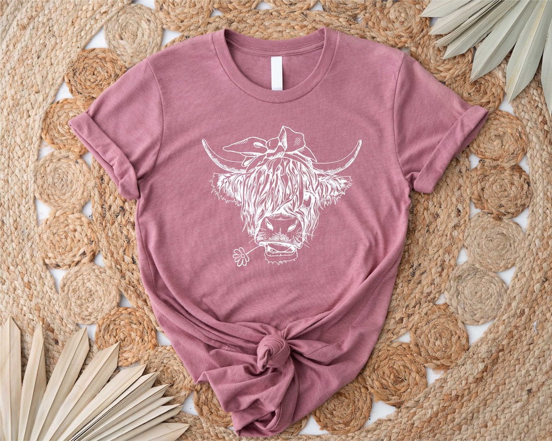 Cute Cow Shirt , Cow Shirt for Mom, Highland Cow Shirt, Cow Gifts for ...