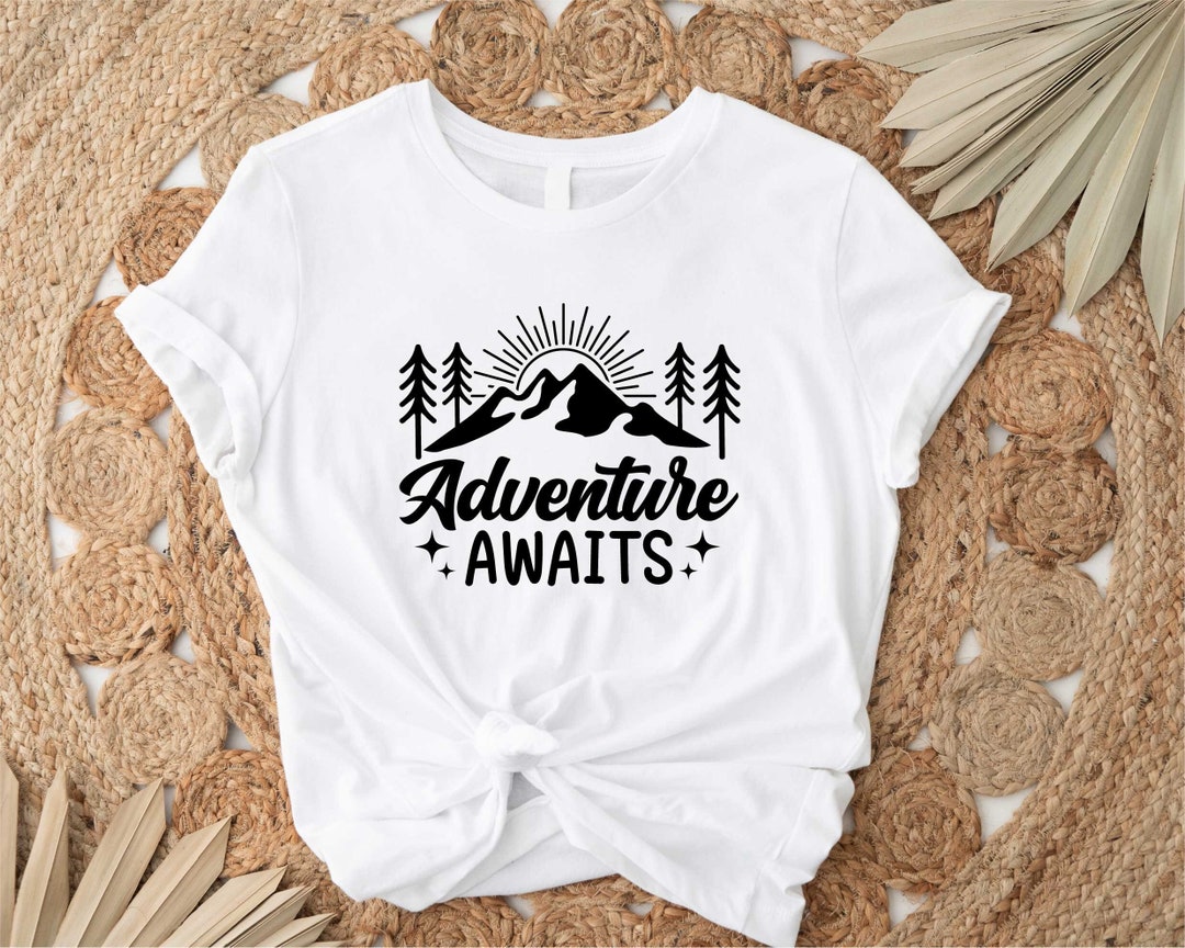 Adventure Tshirt, Adventure Awaits Shirt, Camping Shirts, Mountain ...