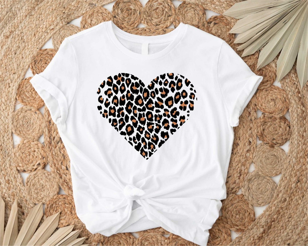 Leopard Heart Shirt, Heart Shirt, Love Shirt, Leopard Print Shirt ...