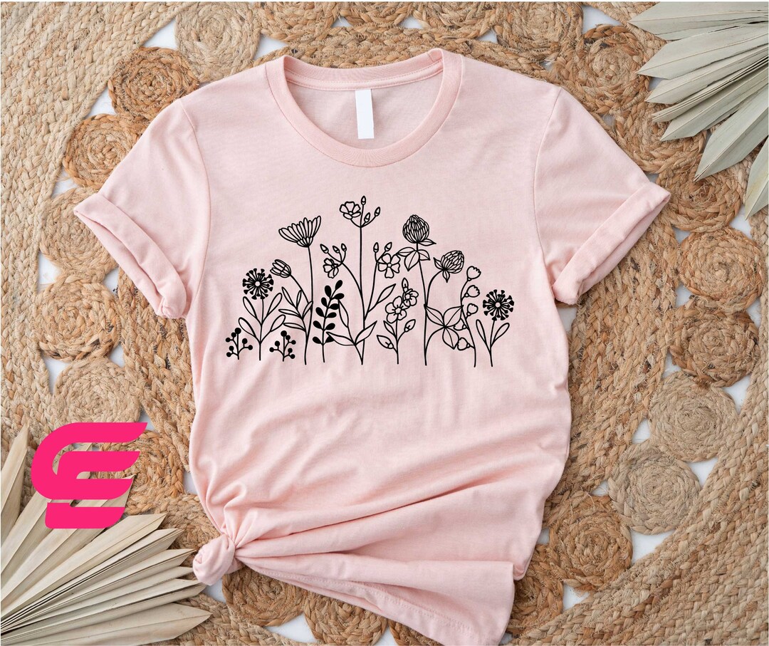 Flower Shirt, Floral Shirt,wildflower Shirt,cute Floral Shirt,flower ...