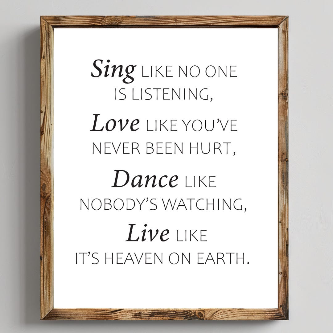 Inspirational Happiness Quote Sing Like No One is Listening. Feel Good ...
