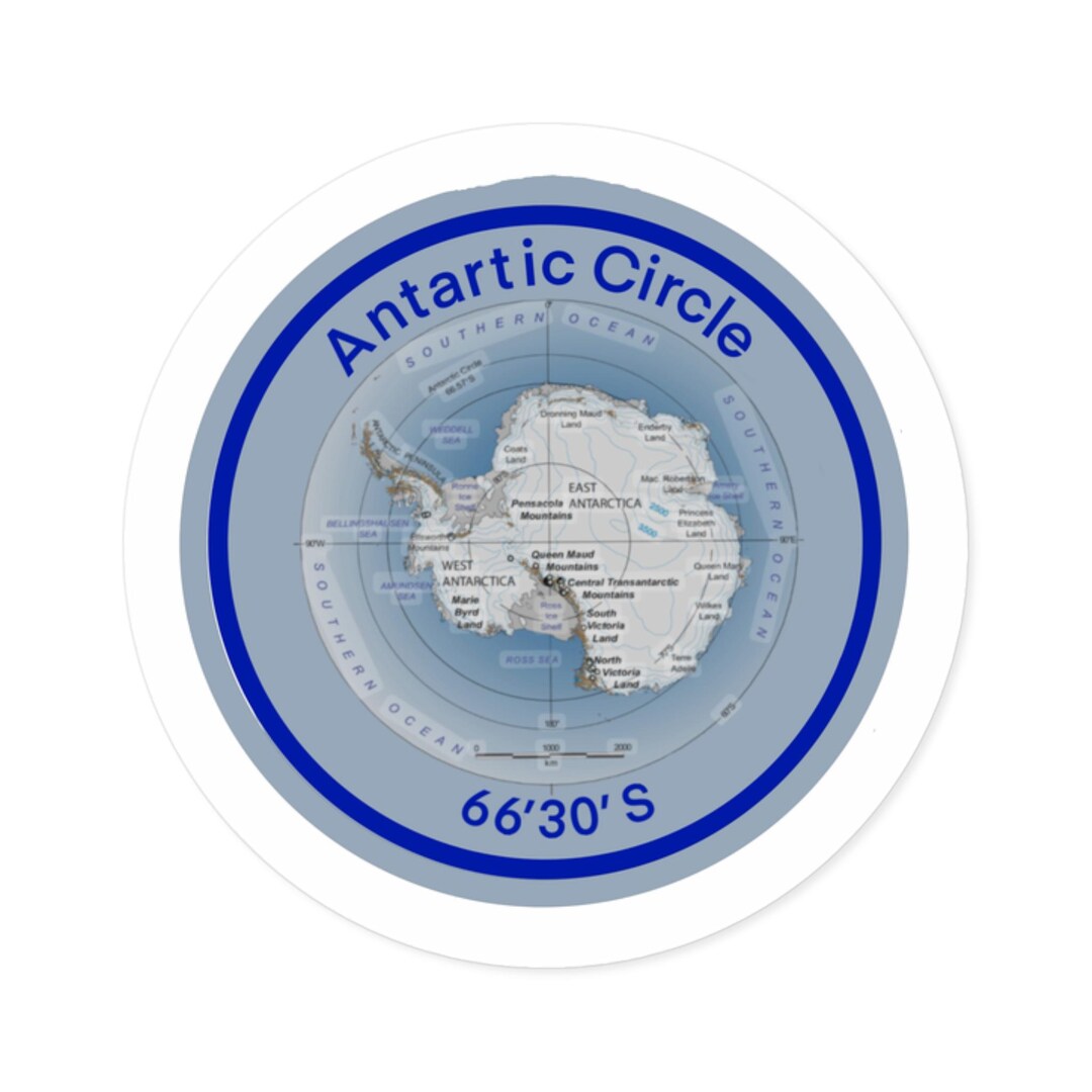 Antarctic Cinched Map Round Stickers, Indoor/outdoor Use, Laptop Decal ...