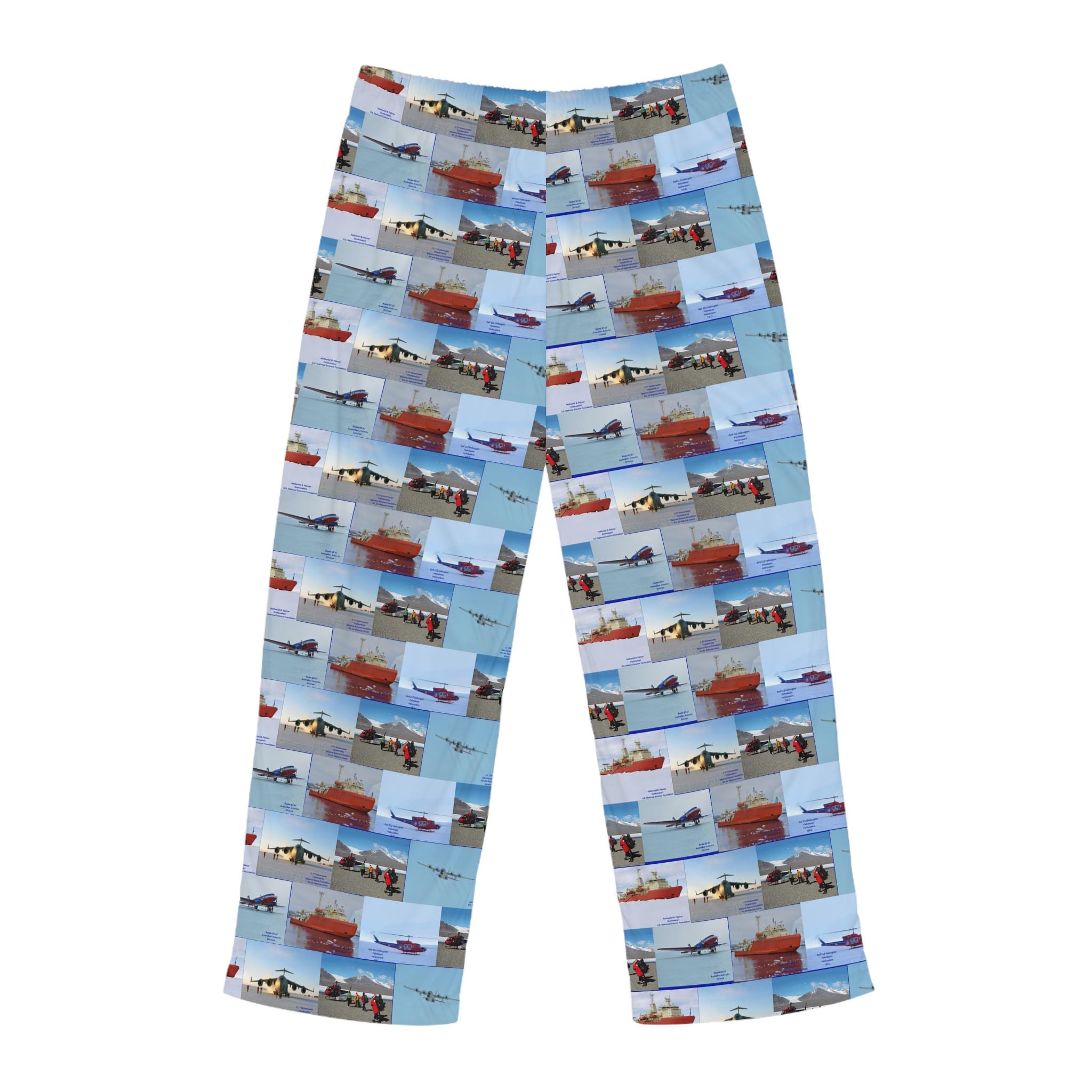 Military Aircraft Men's Pajama Pants, USA Flag Lounge Sleepwear, Army ...
