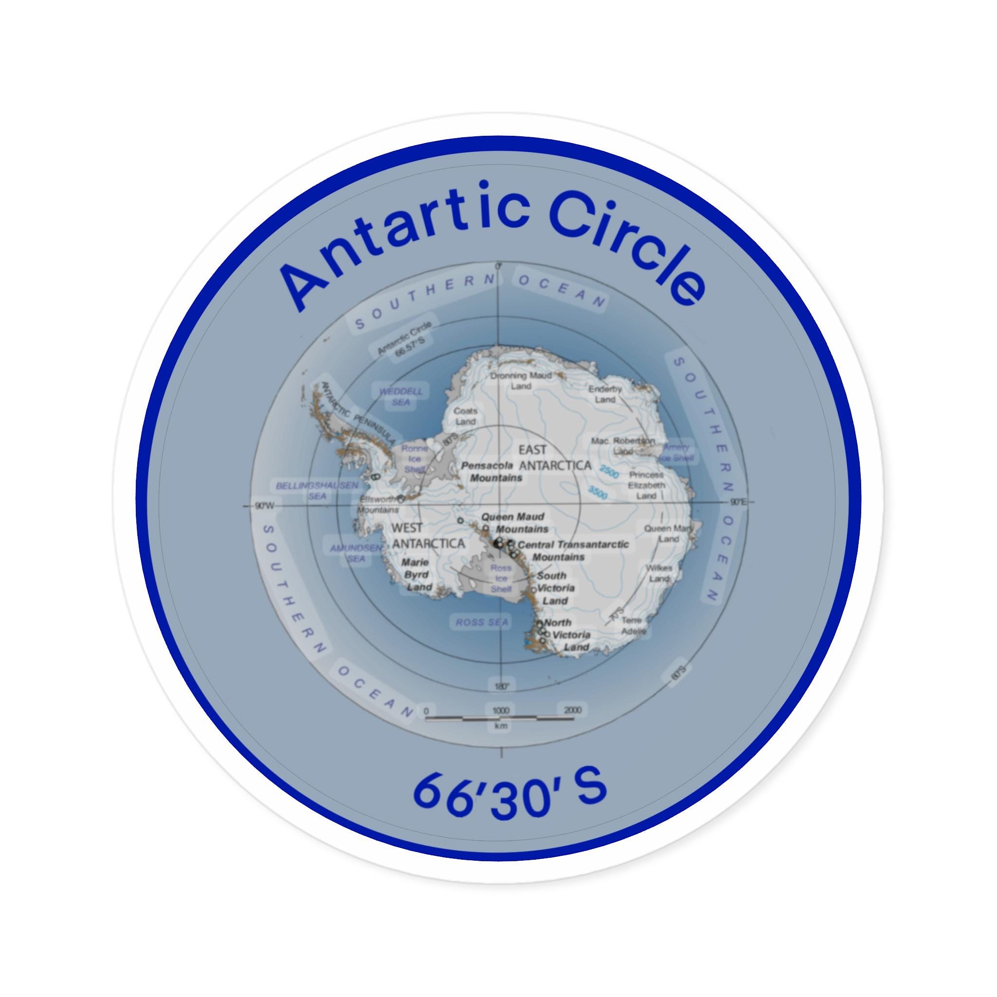 Antarctica Sticker: Antarctic Circle Map, Waterproof Vinyl - Etsy