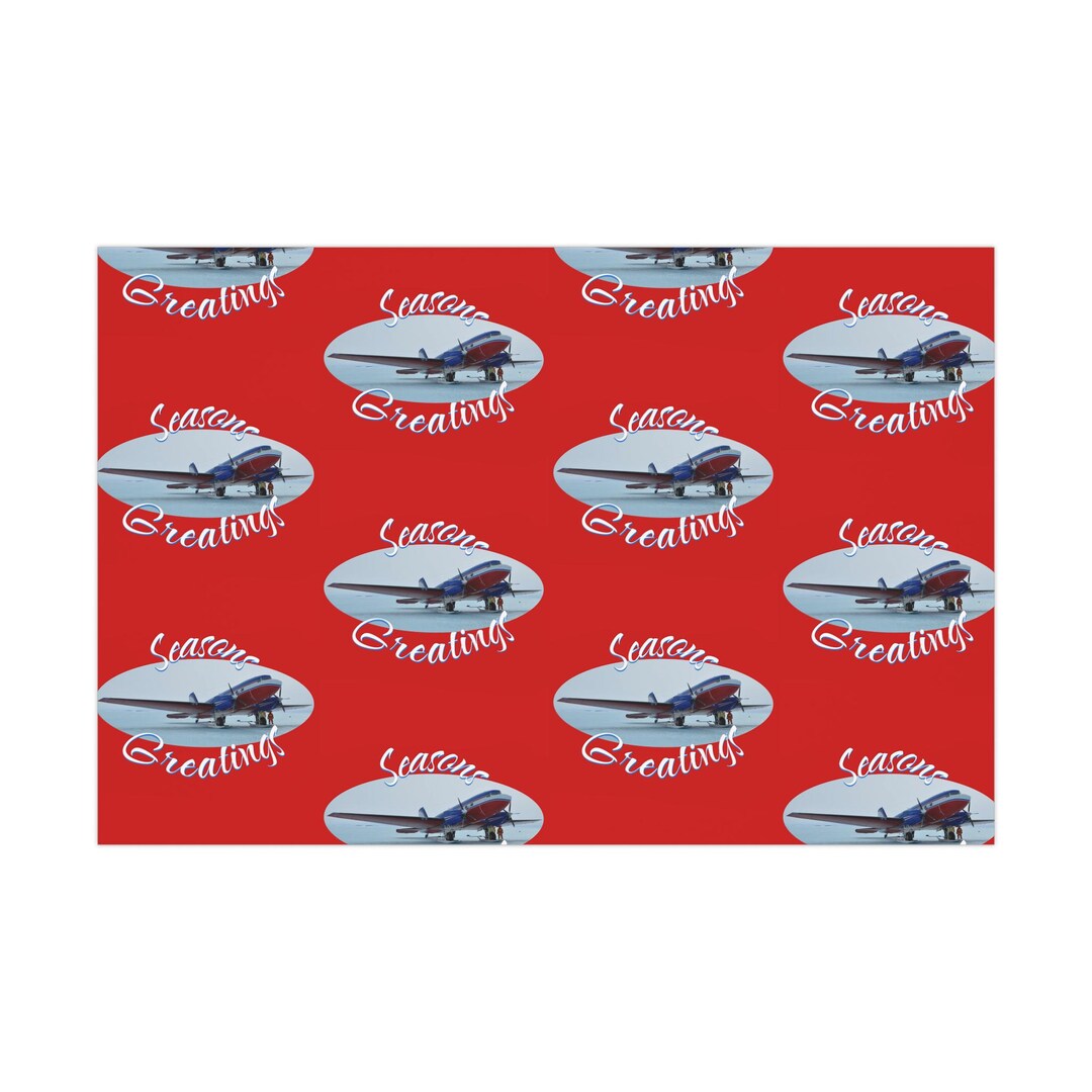 Christmas Wrapping Paper, Holiday Gift Wrap, Airplane Gift Wrap ...