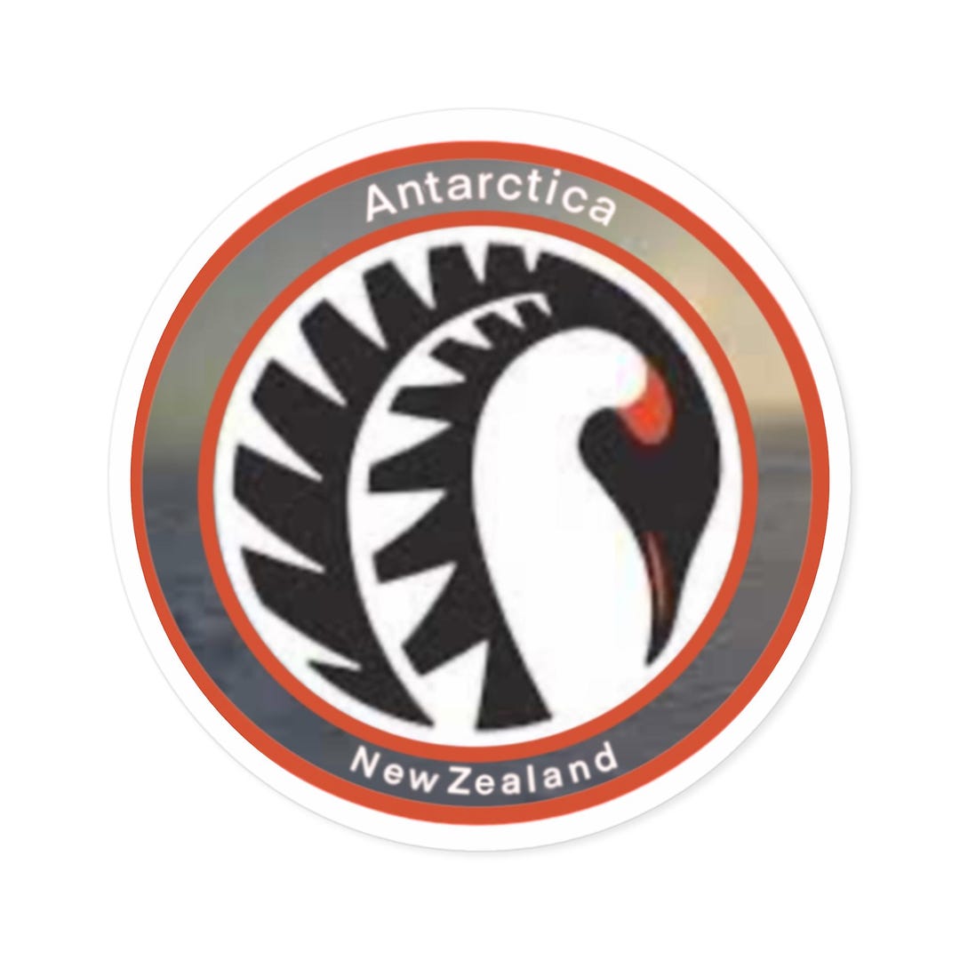 Round Stickers - New Zealand Antarctica Travel Sticker, Indoor Outdoor ...