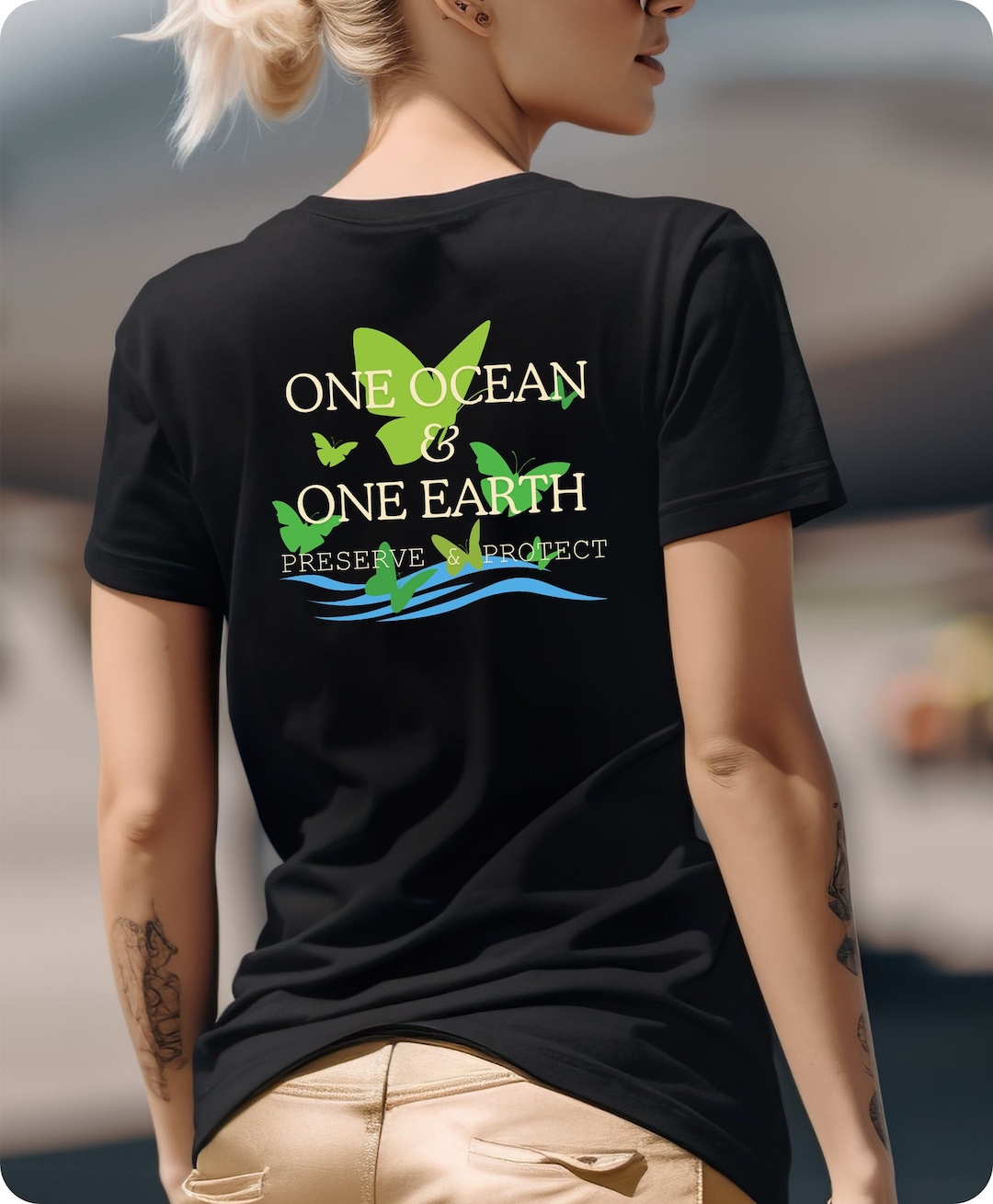 Save the Ocean and the Earth Short-sleeve Unisex T-shirt, One Ocean and ...