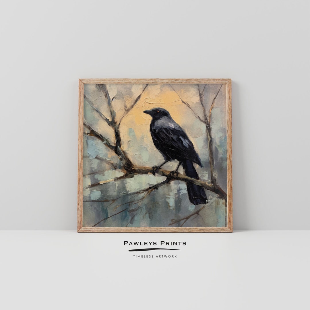 Fall, Crow, Halloween, Lake, Wall Art, Home Decor, Wall Decor, Digital ...