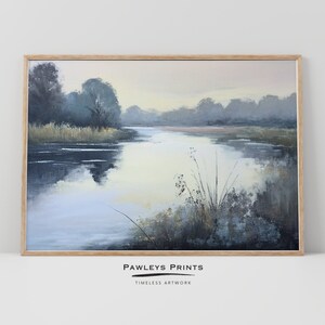 River Landscape Art Print, Marsh Meadow Painting (digital Download) - Etsy