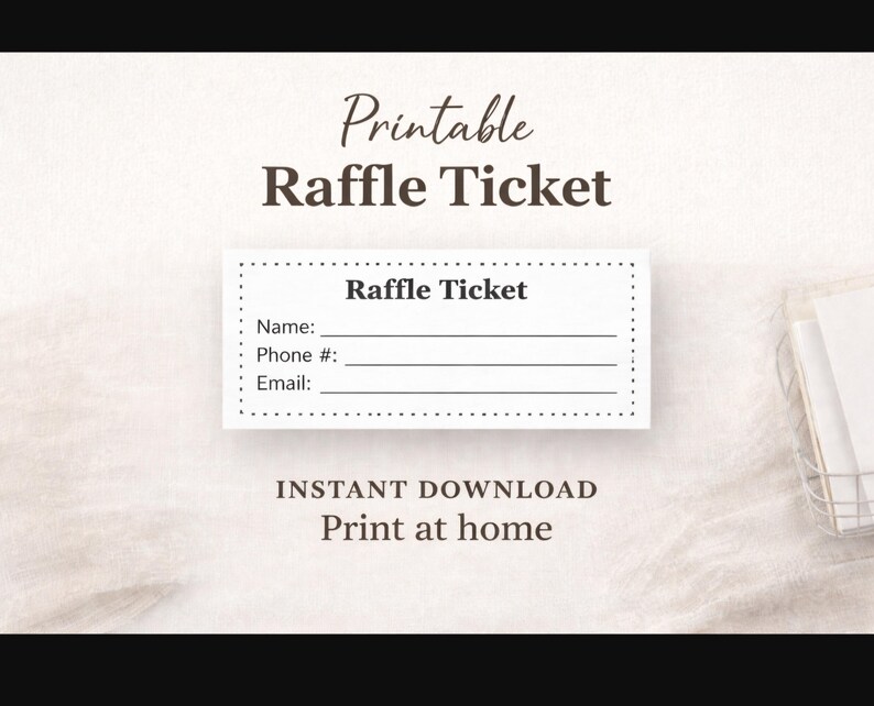 Printable Raffle Tickets (12 Tickets); Instant Download - Etsy