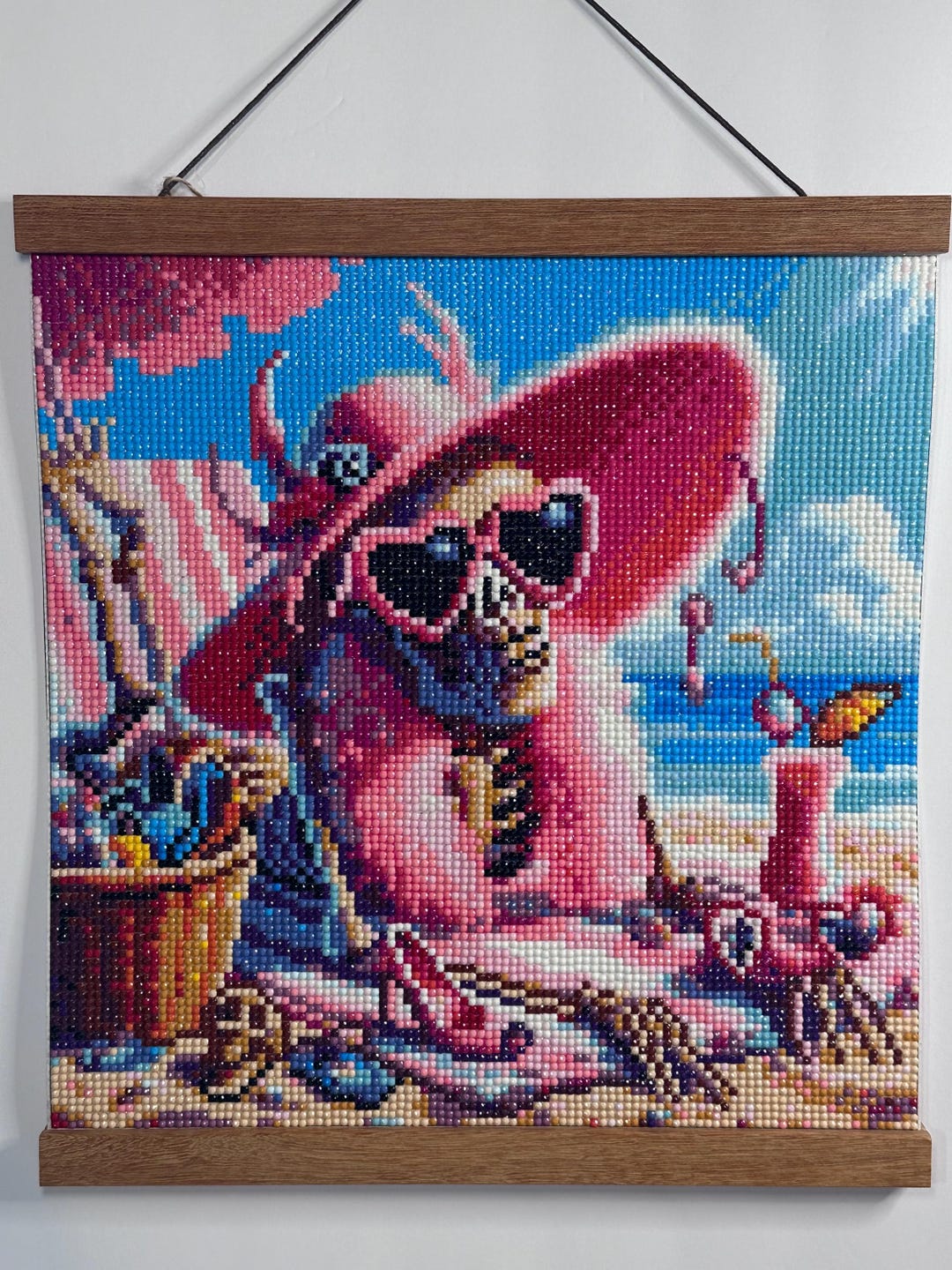 Diamond Art Wall Hanging: Diva Skeleton Beach Scene - Teak Frame - Etsy