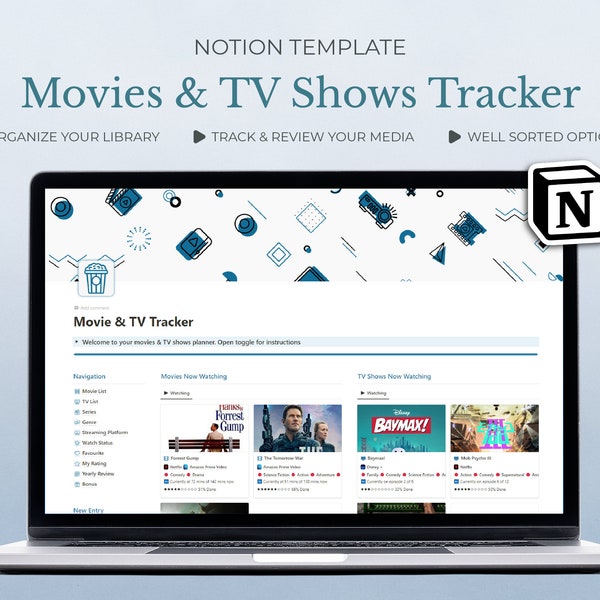 Notion Movie List Template - Etsy Canada