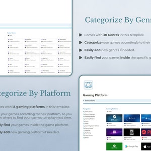 Game Tracker Notion Template | Video Game Notebook, Game Reviews, Play Log, Library, Wishlist ...
