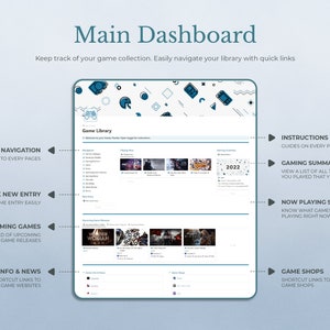 Game Tracker Notion Template | Video Game Notebook, Game Reviews, Play ...