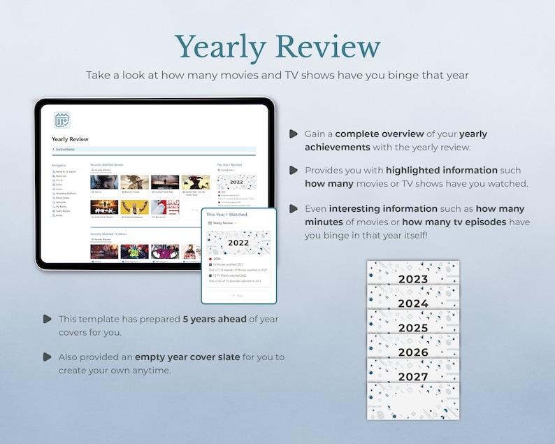 Movie TV Series Tracker Notion Template | Movie Tracker, Series Watch ...