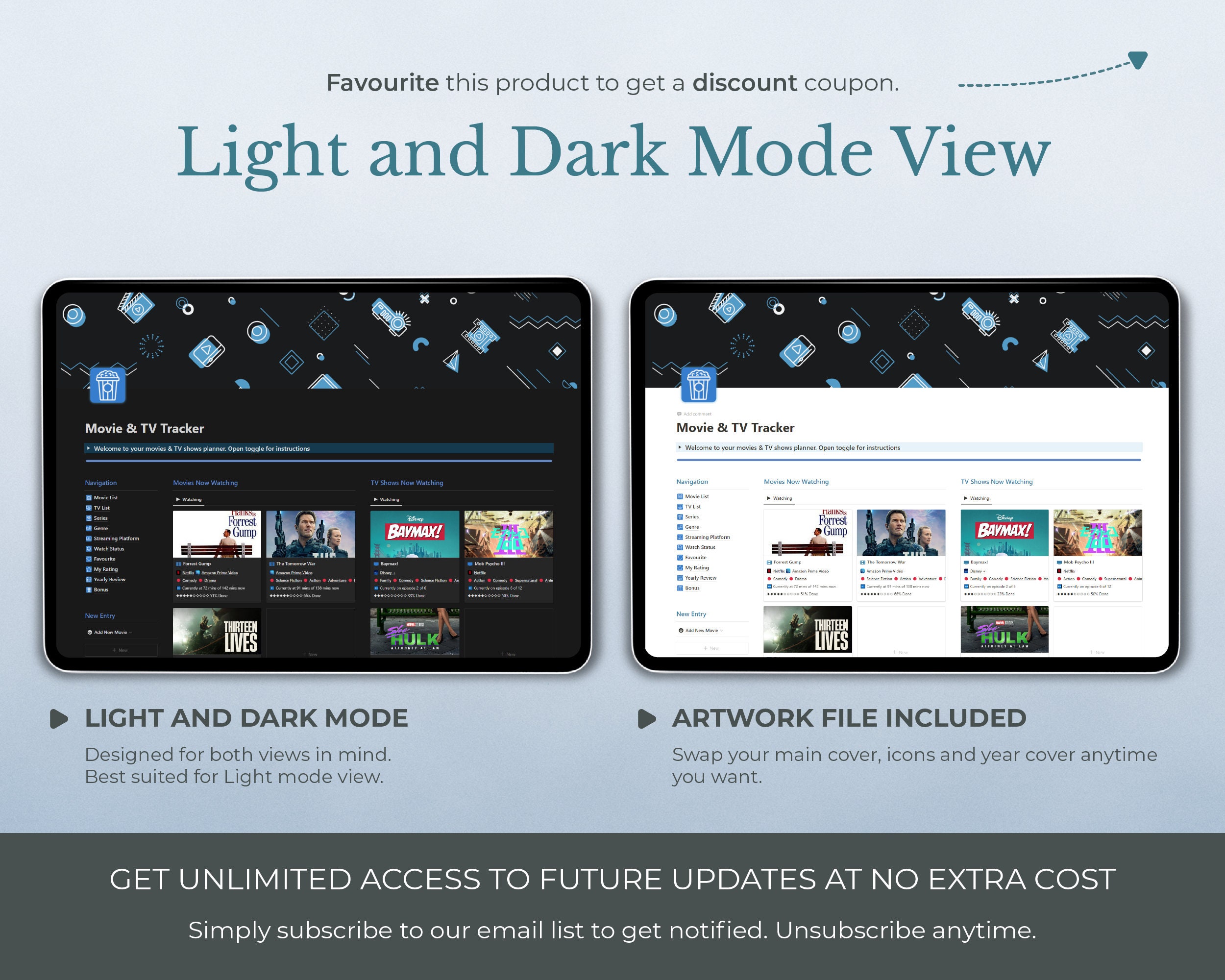 Movie TV Series Tracker Notion Template Dark, Movie Tracker, Series ...