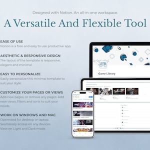Game Tracker Notion Template | Video Game Notebook, Game Reviews, Play Log, Library, Wishlist ...