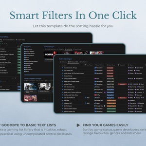 Game Tracker Notion Template | Dark View, Video Game Notebook, Game Reviews, Play Log, Library ...