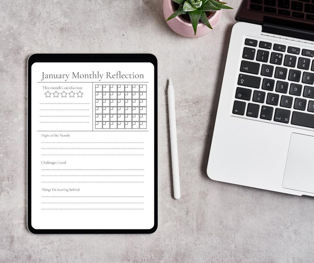 Monthly Reflection Journal | Printable Mindfulness & Self-growth ...