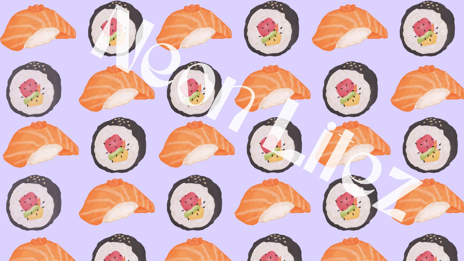 Cute Sushi Digital Desktop Wallpaper-computer/pc/macbook/laptop/windows ...