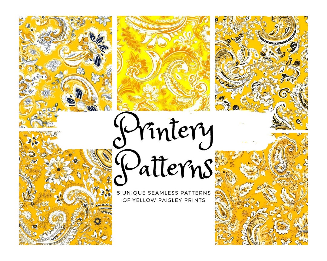 Digital Download Seamless Patterns, Printable, High Resolution, YELLOW ...