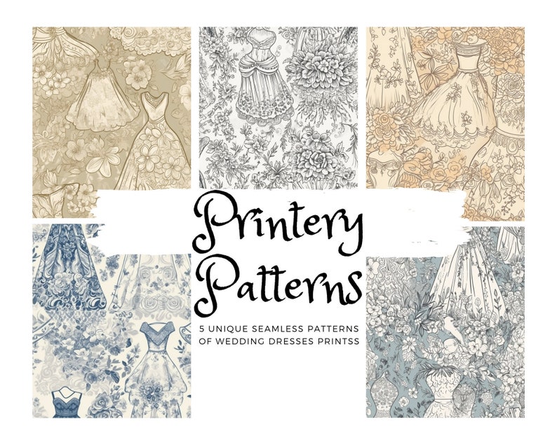 Digital Download Seamless Patterns, Printable, High Resolution, WEDDING ...