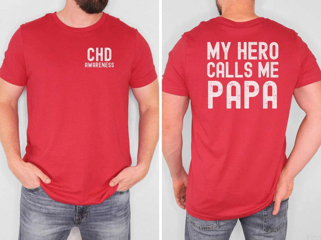 CHD Heart Warrior Papa Shirt, Heart Grandpa Gift, Grandfather CHD ...
