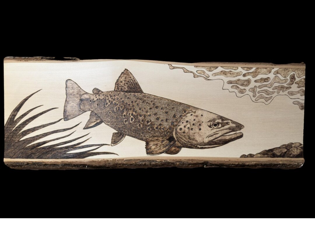 Trout Pyrography Wood Burning - Etsy