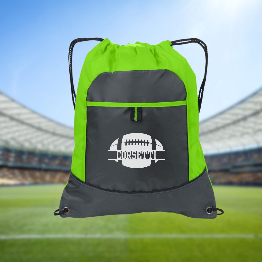 Personalized Football Backpack, Custom Football Cinch Pack, Custom ...