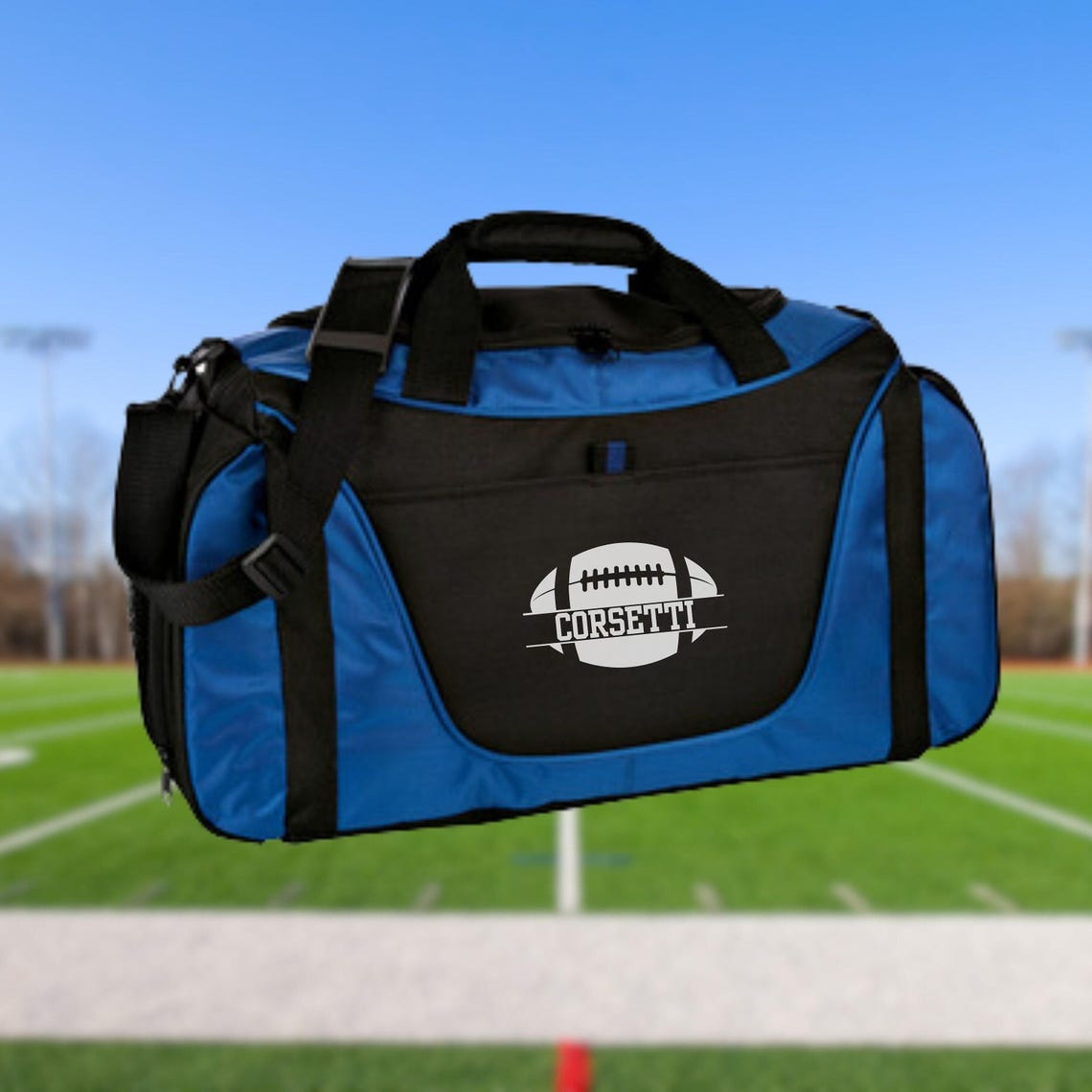 Personalized Football Duffel Bag, Custom Sport Bag, Monogram Travel Bag ...