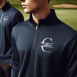 Personalized Lightweight Golf Sweatshirt, Quarter Zip Pullover Sweater ...