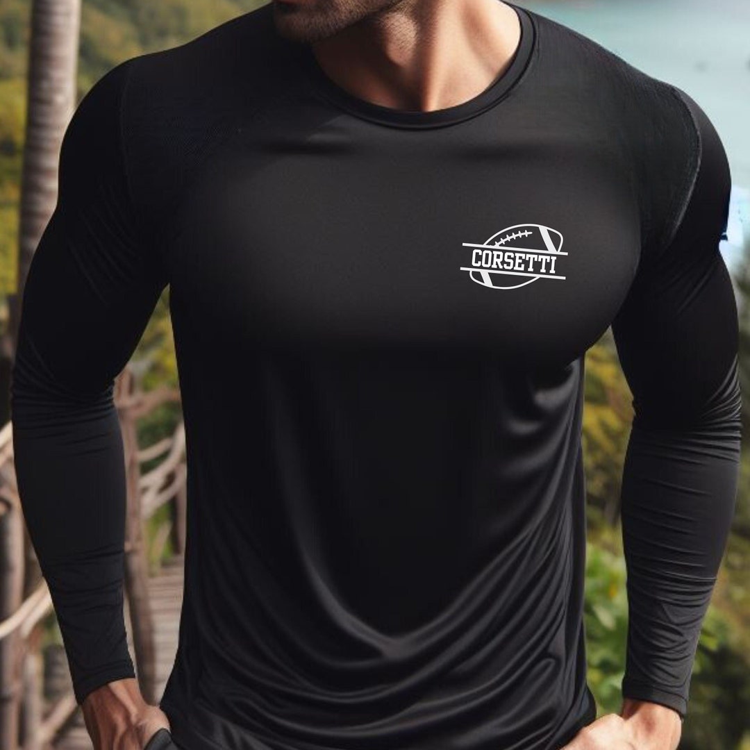 Custom Long Sleeve Football Shirt, Personalized Football Tshirt, Dry ...