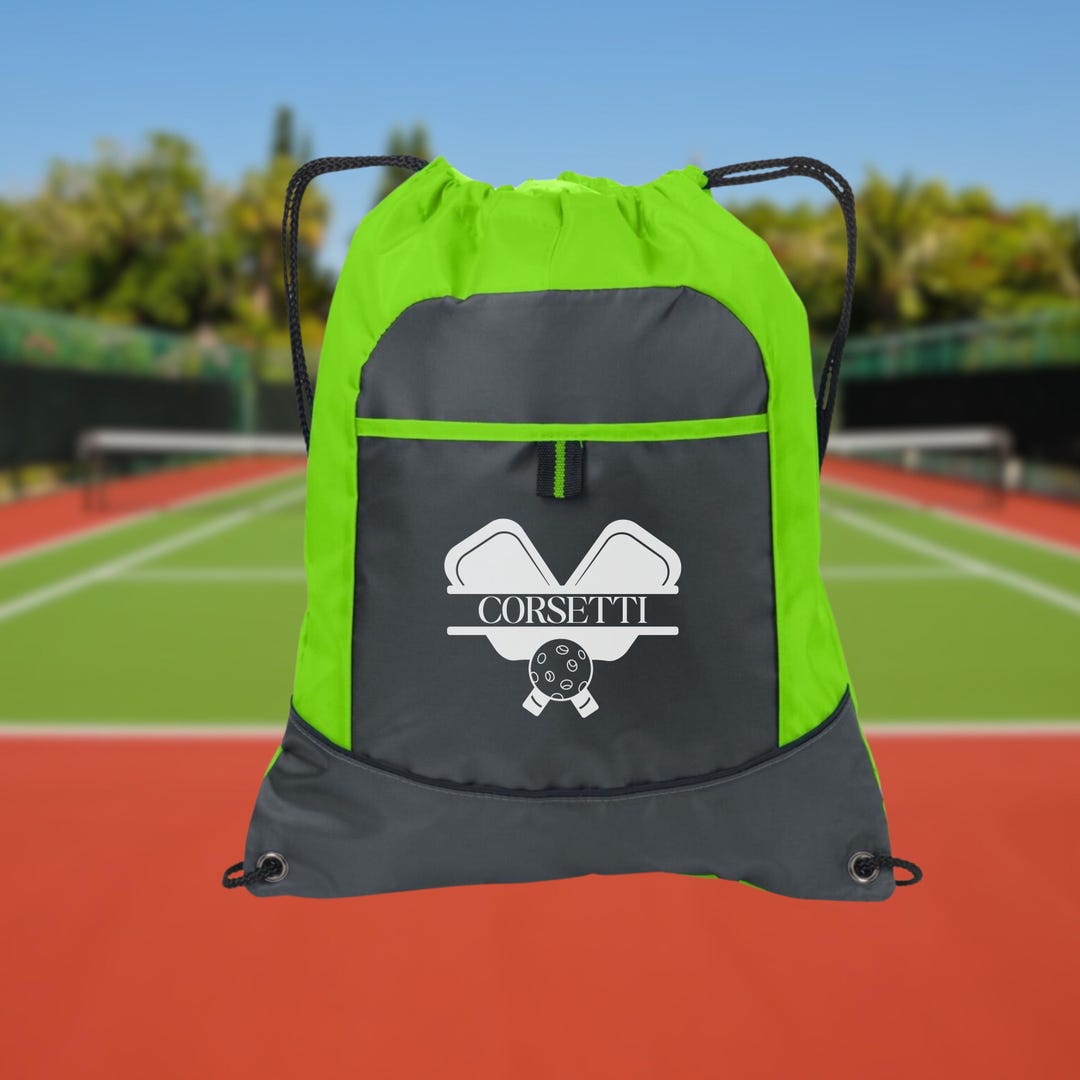 Personalized Pickleball Backpack, Custom Cinch Pack, Custom Drawstring ...