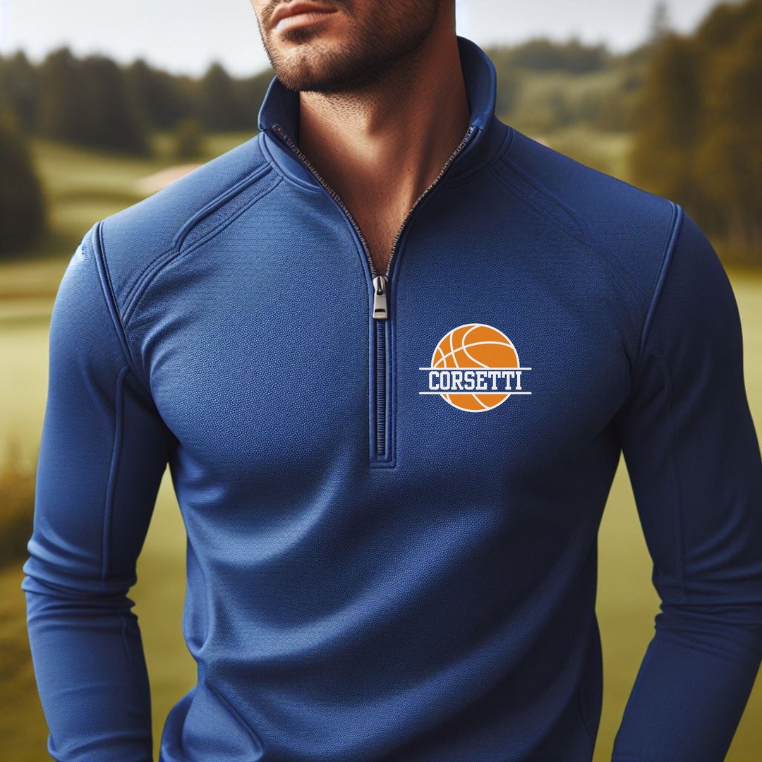 Personalized Lightweight Basketball Sweatshirt, Quarter Zip Pullover ...