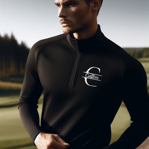 Personalized Lightweight Golf Sweatshirt, Quarter Zip Pullover Sweater ...
