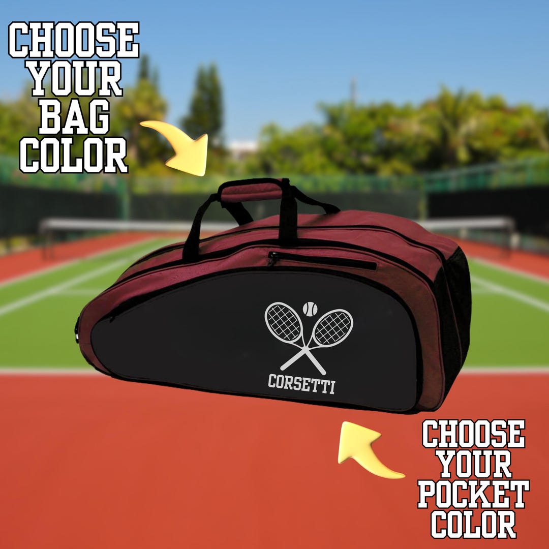 Personalized Tennis Bag, Custom Tennis Racquet Bag, Monogram Tennis ...