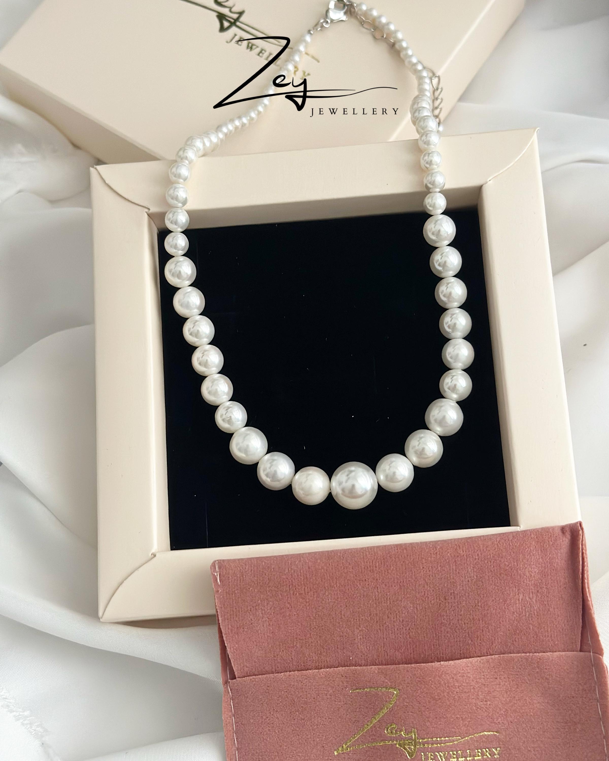 Ohrid Pearl Necklace, Dainty Pearl Necklace, Bridemaids Gift, Wedding ...